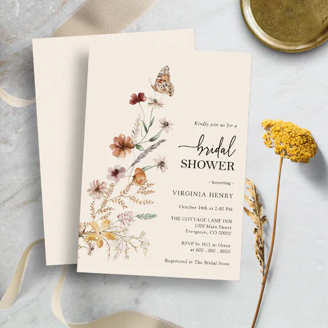 Floral Boho Bridal Shower Invitation | Zazzle