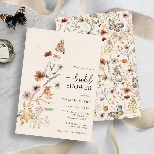 Floral Boho Bridal Shower Invitation | Zazzle