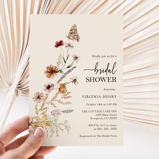 Floral Boho Bridal Shower Invitation | Zazzle