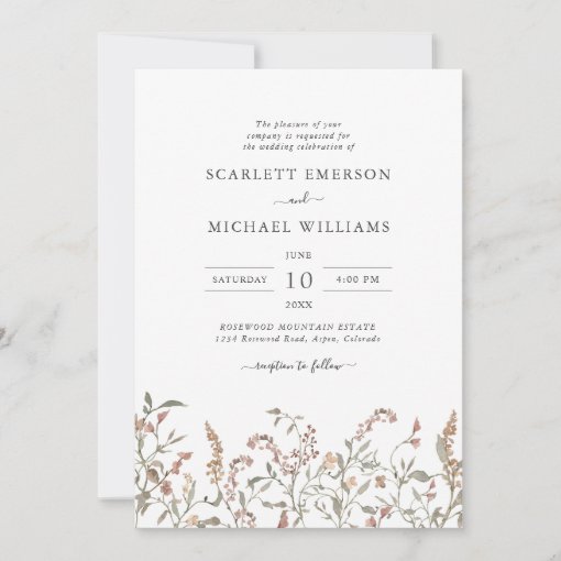 Floral Boho Chic Wedding Invitation | Zazzle