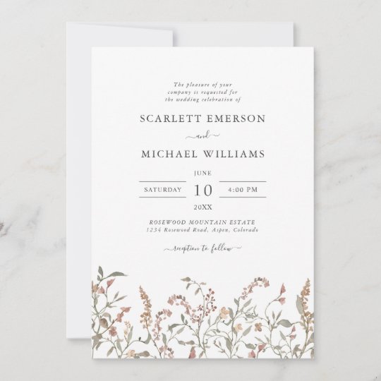 Floral Boho Chic Wedding Invitation | Zazzle.com