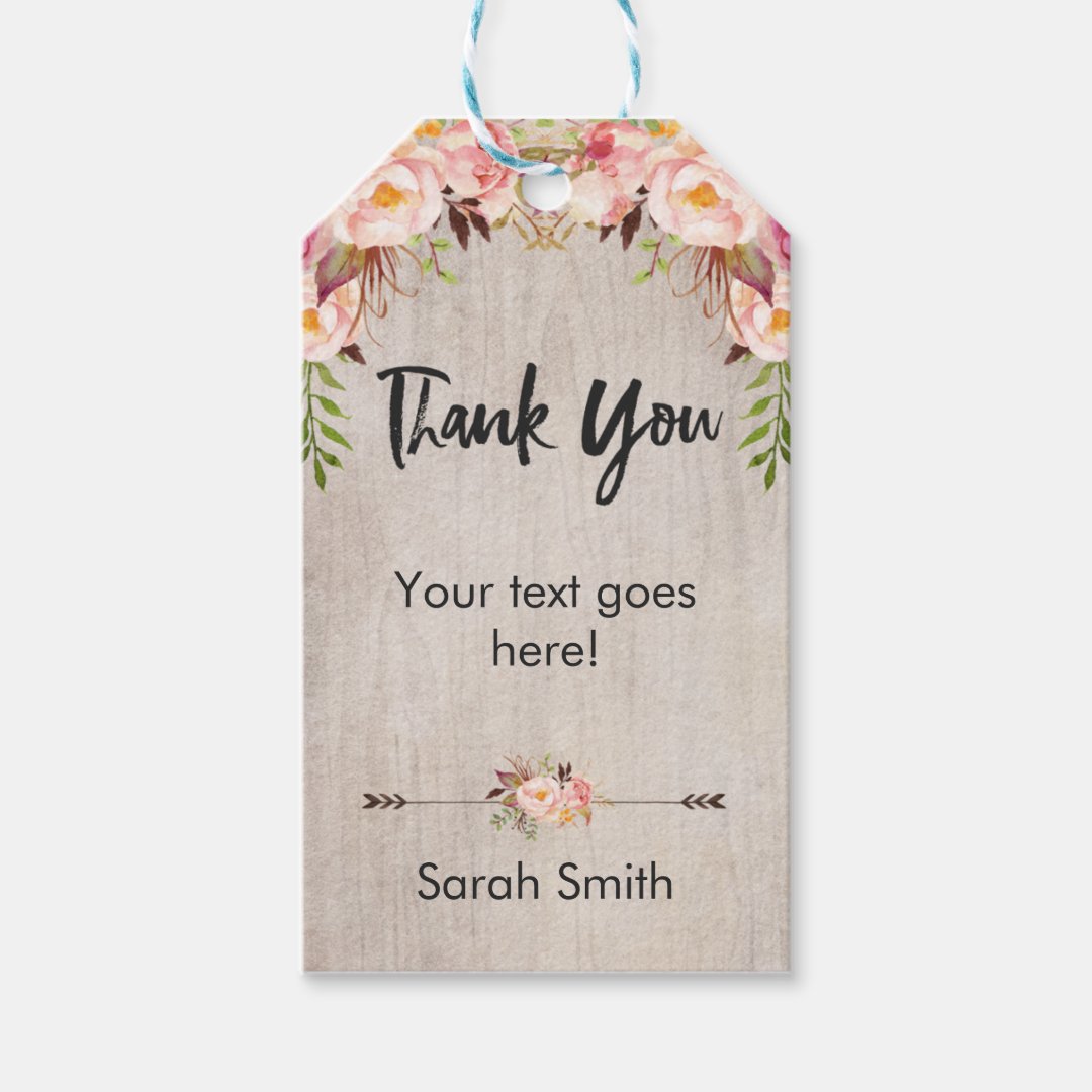 floral boho favor Tag | Zazzle