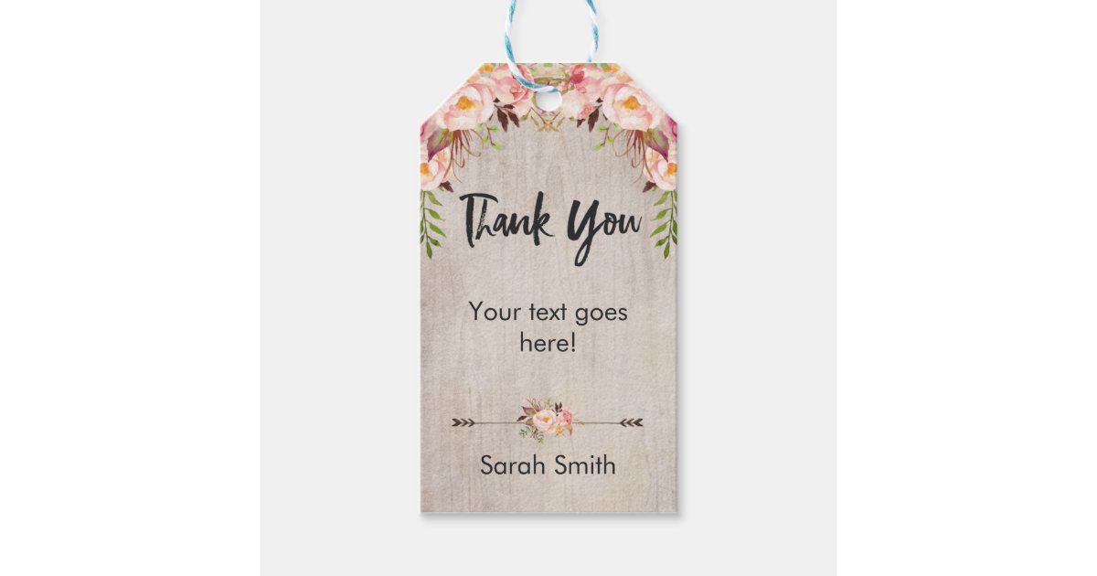 floral boho favor Tag | Zazzle