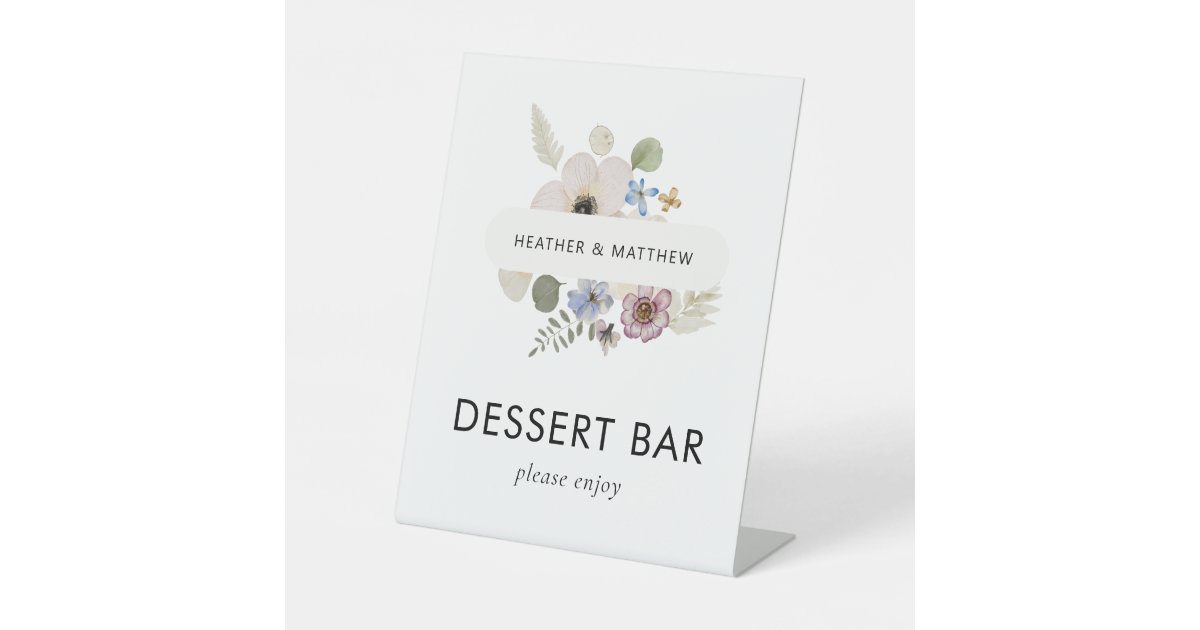 Floral Boho Pedestal Sign | Zazzle