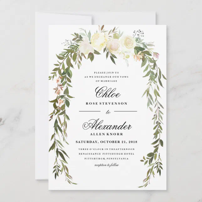 Floral Boho Wedding Invitation | Zazzle