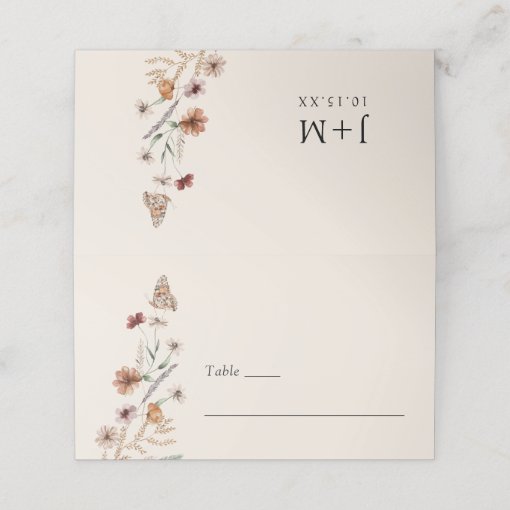 Floral Boho Wedding Place Card | Zazzle