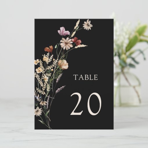 Floral Boho Wedding Table Numbers | Zazzle