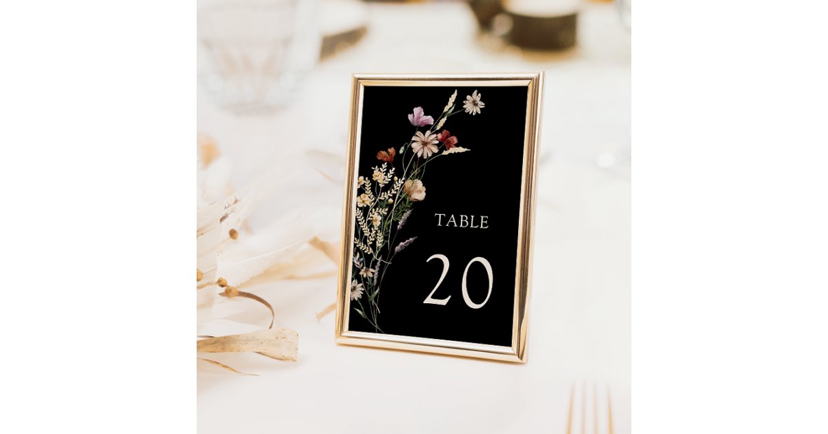 Floral Boho Wedding Table Numbers | Zazzle