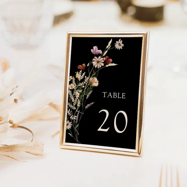 Floral Boho Wedding Table Numbers | Zazzle