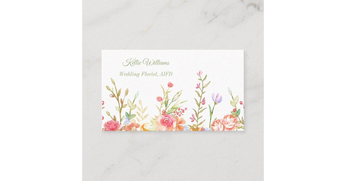 Floral Border Business Card | Zazzle