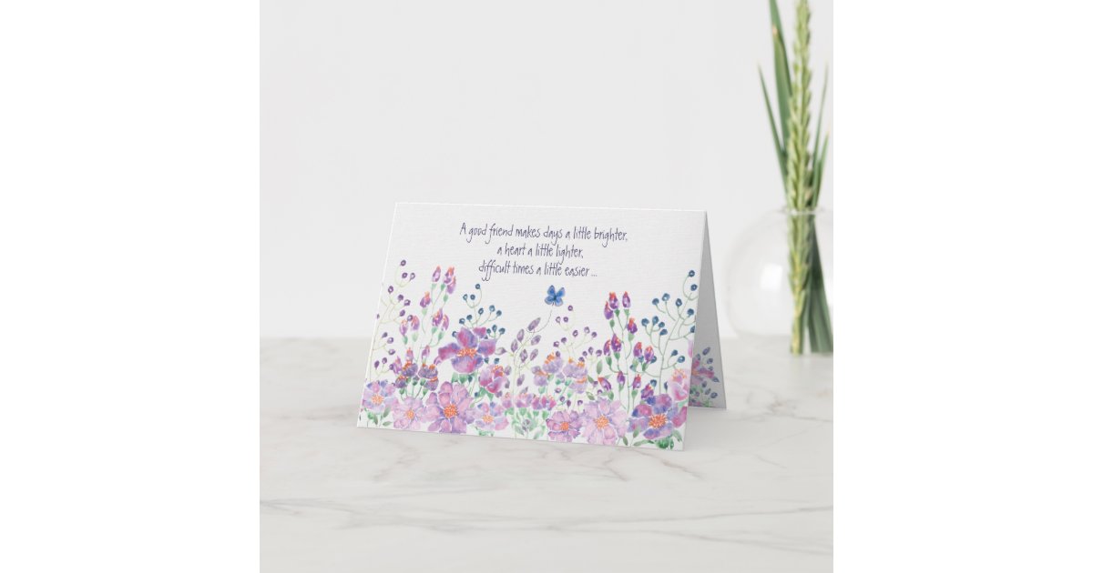 Floral Border Friend's Birthday Card | Zazzle