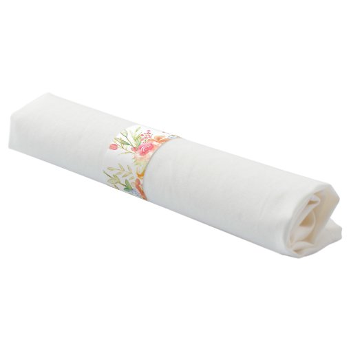Floral Border Napkin Bands | Zazzle