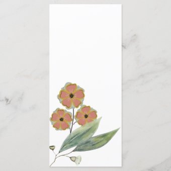 Floral border of wild flowers Wedding menu | Zazzle