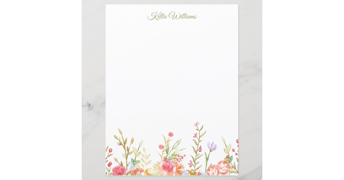 Floral Border Stationery | Zazzle