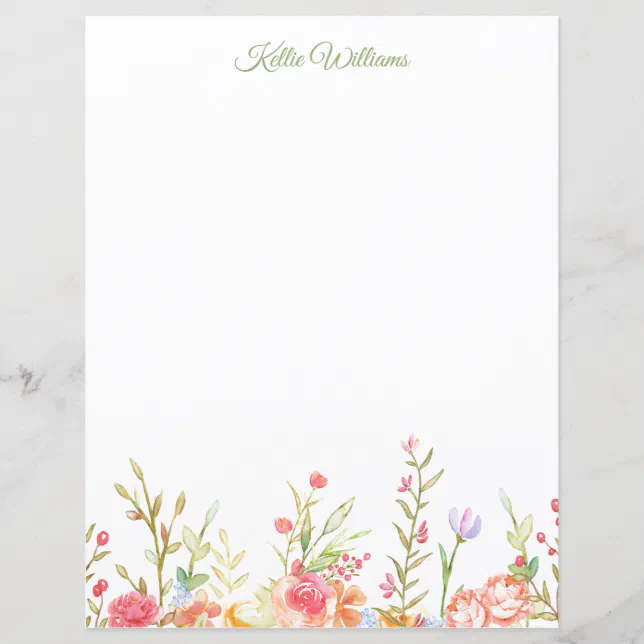 Floral Border Stationery | Zazzle