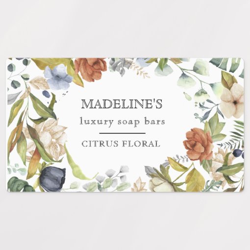 Floral Borders Soap Bars Elegant Adhesive Labels | Zazzle