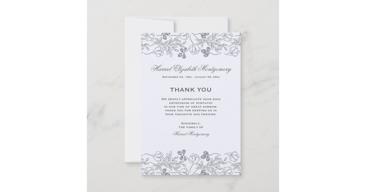 Floral Borders Sympathy Card | Zazzle