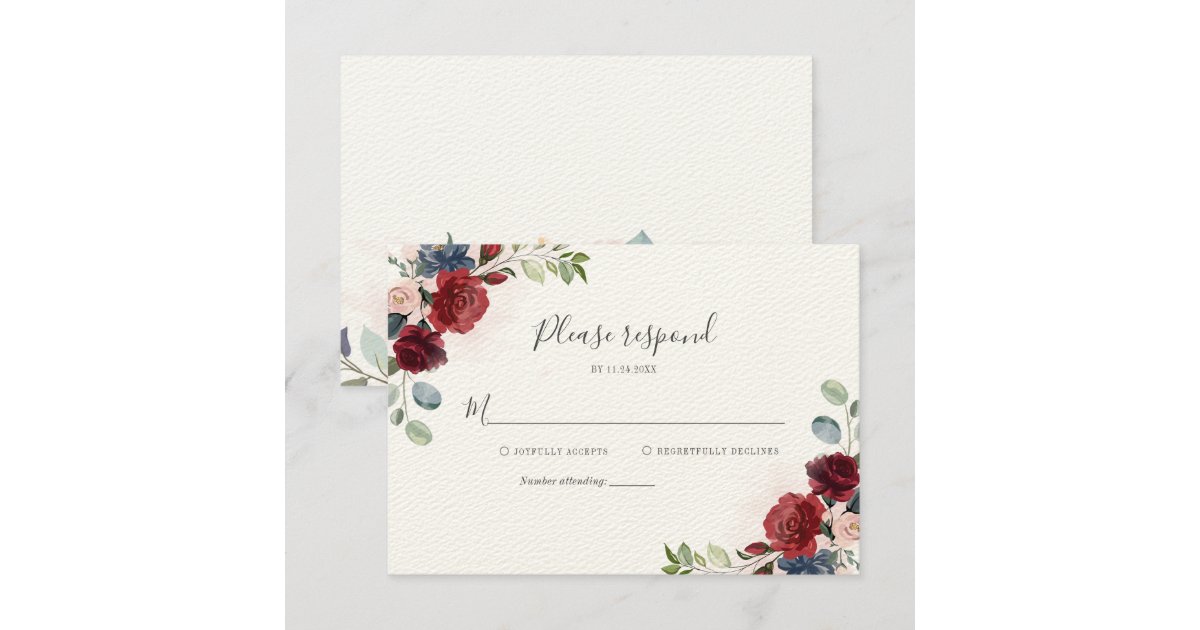 Floral Botanical Bridal Shower RSVP Card | Zazzle