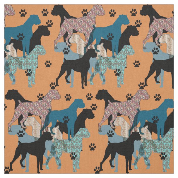 Boxer florals fabric print | Zazzle