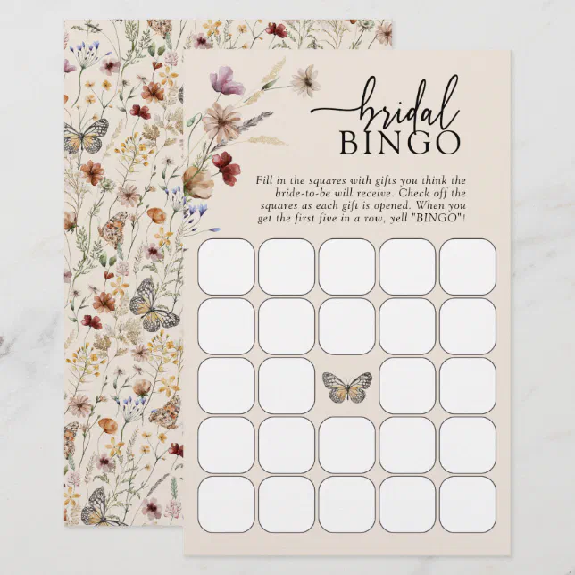 Floral Bridal Bingo | Zazzle