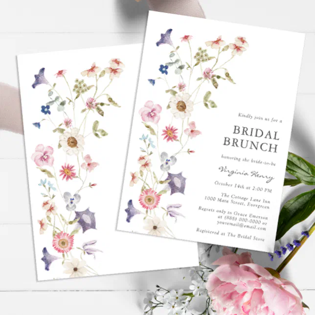 Floral Bridal Brunch Invitation | Zazzle