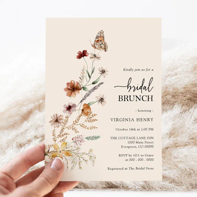 Floral Bridal Brunch Invitation | Zazzle