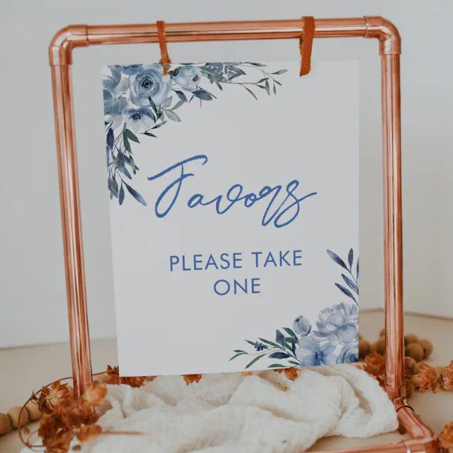 Floral Bridal Shower Favors Sign | Zazzle