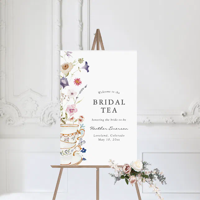 Floral Bridal Shower Sign | Zazzle