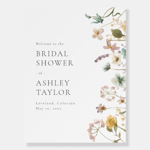 Floral Bridal Shower Welcome Foam Board | Zazzle