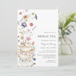 Floral Bridal Tea Invitation | Zazzle
