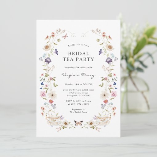 Floral Bridal Tea Party Invitation | Zazzle