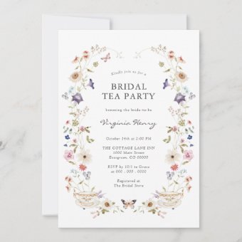 Floral Bridal Tea Party Invitation | Zazzle