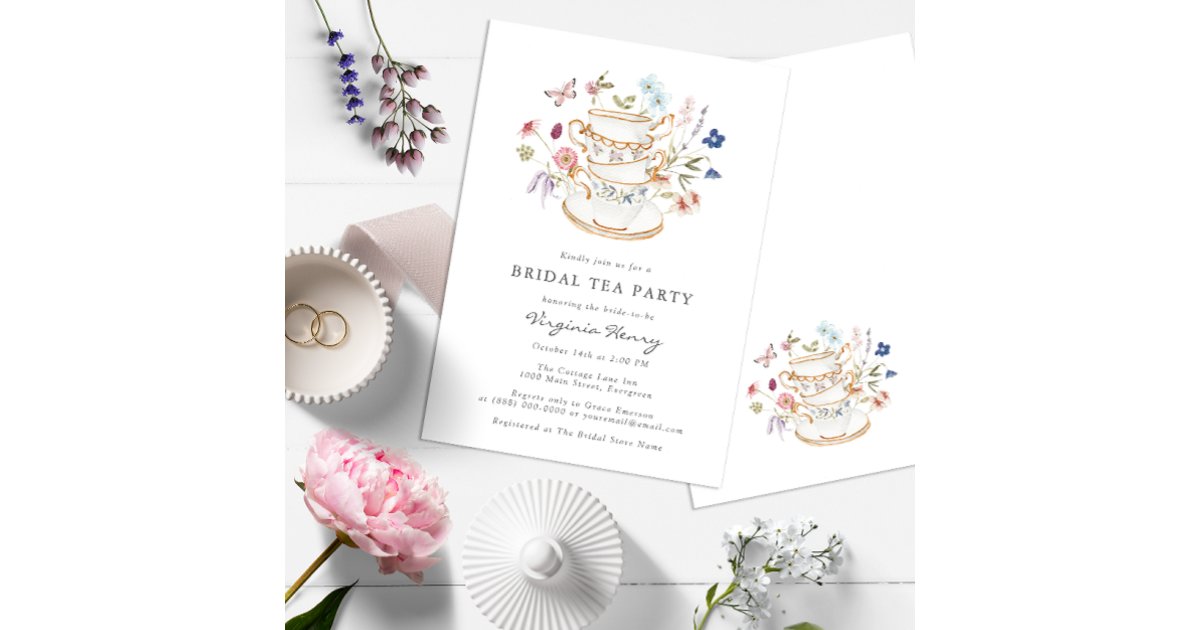 Floral Bridal Tea Party Invitation | Zazzle