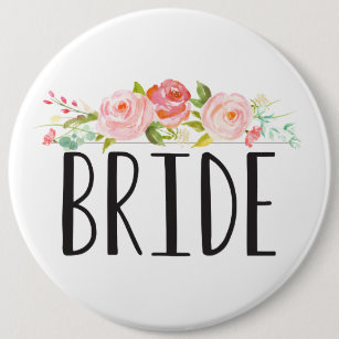 Bride Buttons, Bride Pins & Bride Button Designs