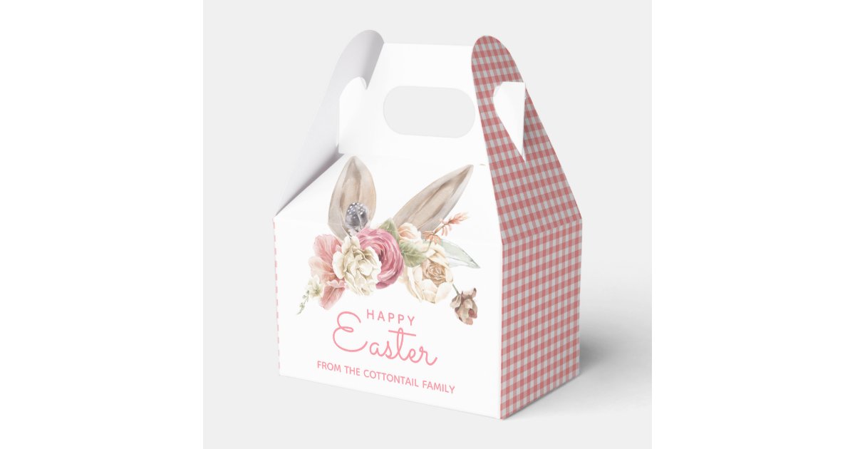 Floral Bunny Ears | Happy Easter Favor Boxes | Zazzle