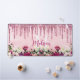 Floral Burgundy pink dripping glitter monogram Desk Mat | Zazzle