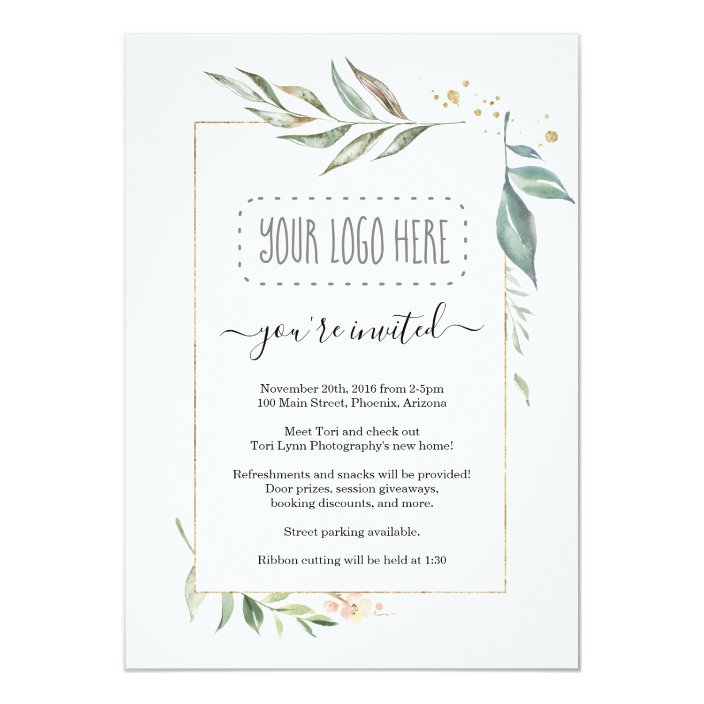 Floral Business Invitation - Add Logo | Zazzle.com
