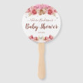 Floral Butterflies Pink Baby Shower Hand Fan | Zazzle