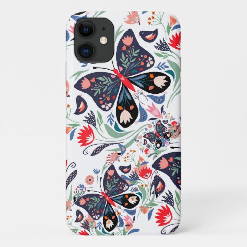 Floral Butterfly Case-Mate iPhone Case | Zazzle