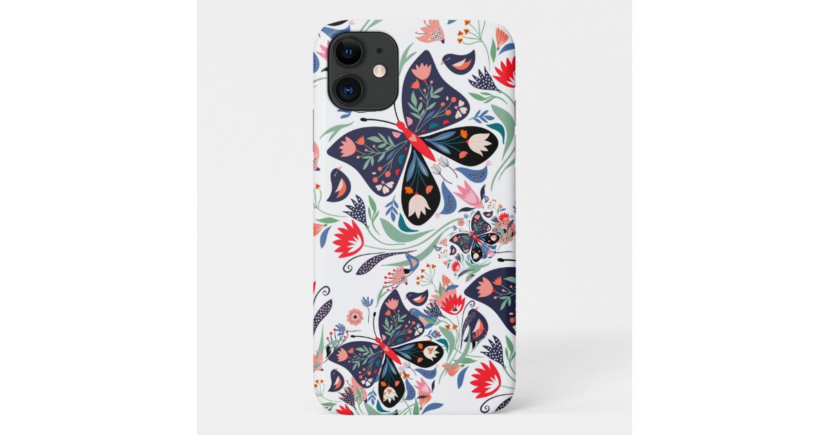 Floral Butterfly Case-Mate iPhone Case | Zazzle