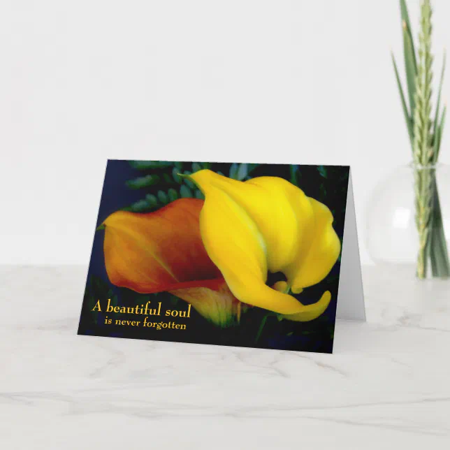Floral Calla Lily Deepest Sympathy Card | Zazzle