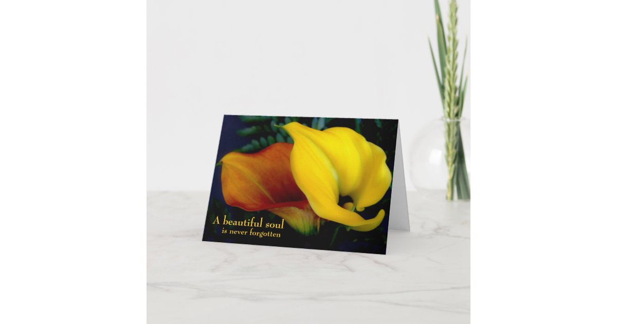 Floral Calla Lily Deepest Sympathy Card | Zazzle
