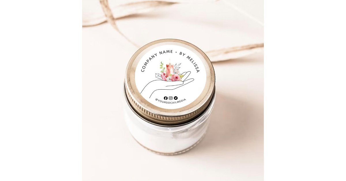 Floral Candle Classic Round Sticker | Zazzle