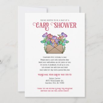 Floral Card Shower by Mail Birthday | Zazzle