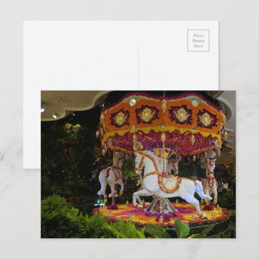 Floral Carousel Wynn Las Vegas Postcard | Zazzle