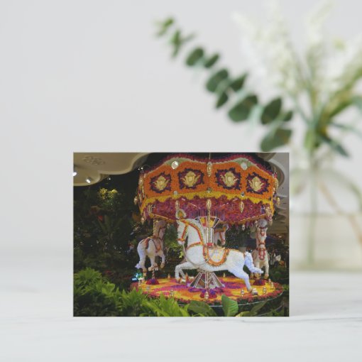 Floral Carousel Wynn Las Vegas Postcard | Zazzle
