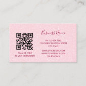 Floral Cherry Blossom Pink Glitter QR Code Business Card | Zazzle