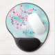 Floral Cherry Blossom Pink Turquoise Personalize Gel Mouse Pad | Zazzle