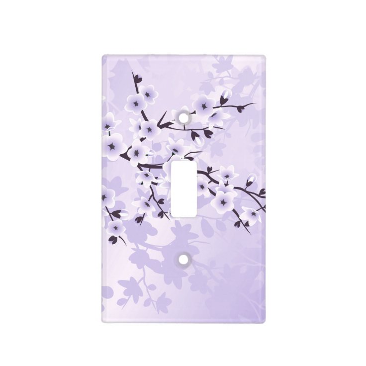 Floral Cherry Blossoms Purple Light Switch Cover | Zazzle