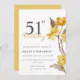 Floral Chic Elegant Simple Yellow 51st Birthday Invitation | Zazzle